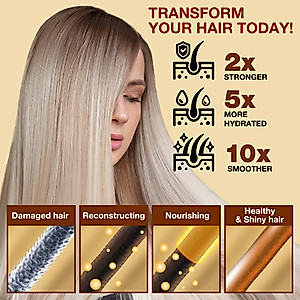 Hair Repair Mask with Collagen, Biotin, Argan Oil - Moisturizing Treatment for Dry, Damaged, Split Hair, Hair Loss, and Heat & Color Protection