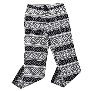 Old Navy Women's Mid-Rise Patterned Micro Performance Fleece Pajama Pants (Black Fair Isle) (Small)
