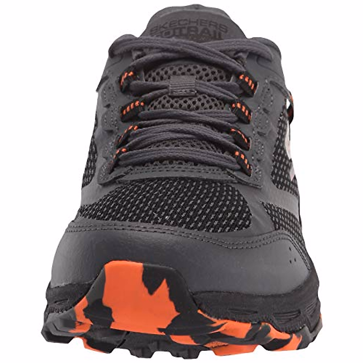 Skechers Men's GOrun Altitude-Trail Running Walking Hiking Shoe with Air Cooled Foam Sneaker, Charcoal/Orange/Black, 10.5