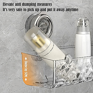 CQJJTKX Raidley No Drill Clear Wall Caddy, 2024 New Light Luxury Style Glacier Pattern Suction Cup Shelf, No Drill Clear Shower Caddy Wall Caddy, Raidley Bathroom Storage Shelf (1pc C)