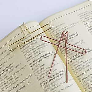 ARFUKA Bookmark Stainless Steel Reading Metal Music Book Sheet Clip Holder Reading Bookmarks Page Marker Book Marker Gift for Students Teachers Reading Pack of 4