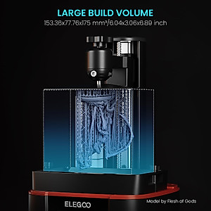 ELEGOO Resin 3D Printer, Mars 3 Pro MSLA 3D Printer with 6.6-Inch Ultra 4K Monochrome LCD, Print Size of 5.647"(W) 3.52(D) 6.8"(H) and Replaceable Activated-Carbon