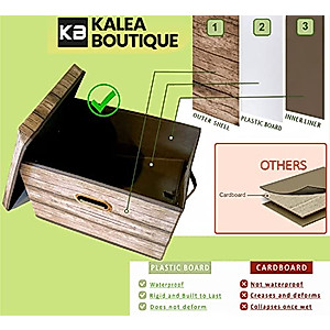 KB X-Large Extra Large Collapsible Fabric Storage Bin with Lid, Foldable Storage Basket, Stackable Box Organizer Container for Closet, Office, Bedroom, Living Room (Set of 5 Bins, Reclaimed Wood)