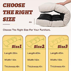 Focuprodu Bench Cushions. Non-Slip Pile Bench Cushion for Indoor and Outdoor in Multiple Scenarios.45x18 Inch Bench Cushion Ideal Cushion for Benches, Sofas and Raised Windows. (45x18x4, Beige)