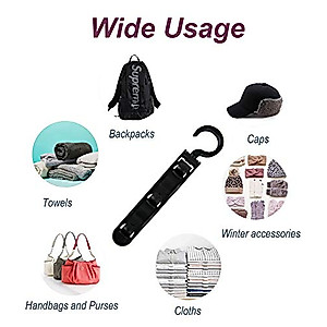 HOME-X Multifunctional Vertical Hanger, Closet Organizer, Space-Saving Shirt and Pants Hanger, Cascading Hooks for Hangers, 9 ½" L x 2" W x ¾ H, Set of 3, Black