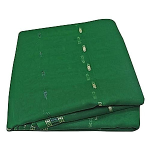 Peegli Indian Vintage Green Cloth Georgette DIY Fabric Traditional Dress Material Woven Textile