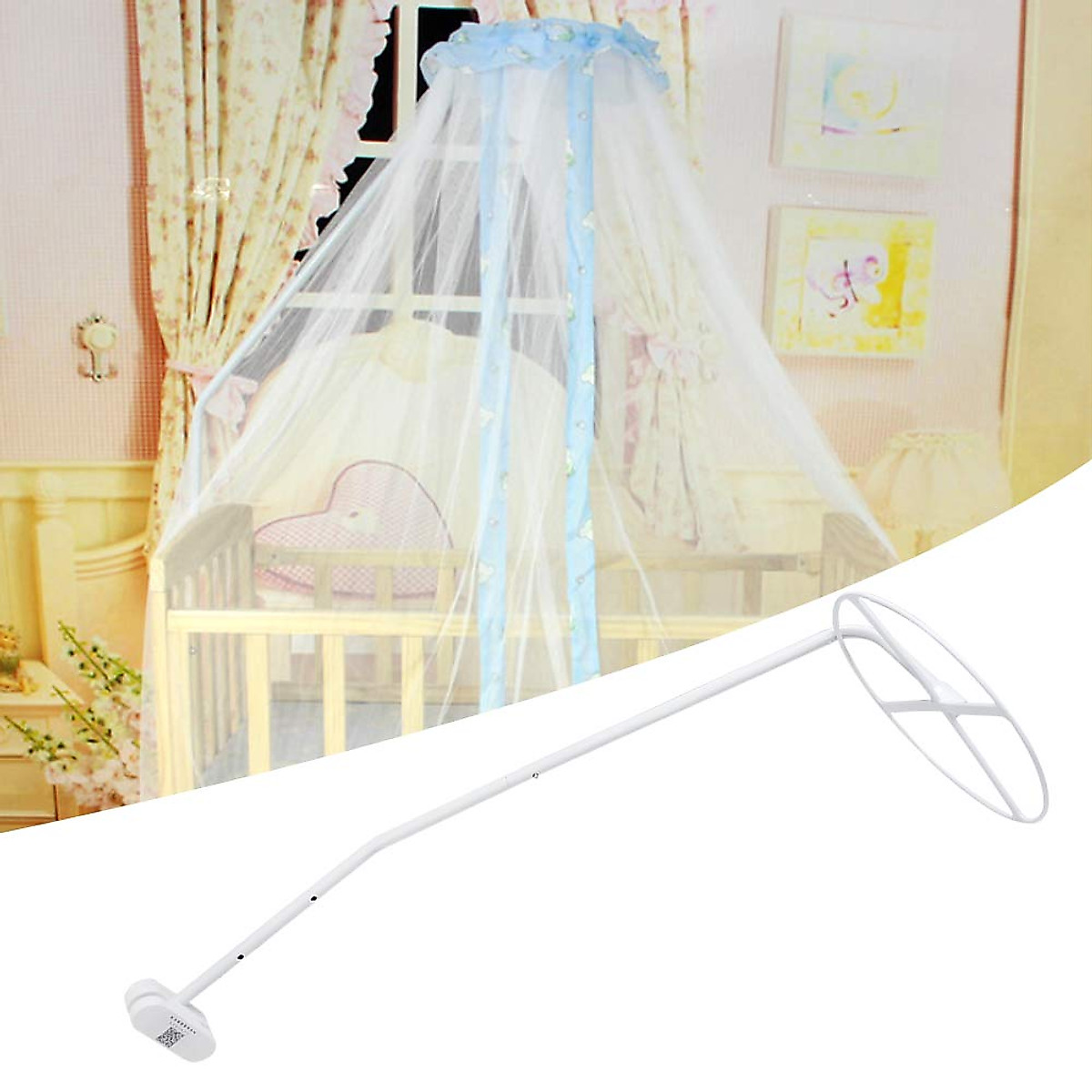 FAMKIT Mosquito Net Stand Holder Set Adjustable Clip-On Crib Canopy Holder Rack Mosquito Net Accessories