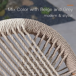 PURPLE LEAF Outdoor Counter Height Barstools Set Bistro Chairs Balcony Metal Seat with Back Aluminum Deck Patio Modern Rattan Wicker Bar Chairs