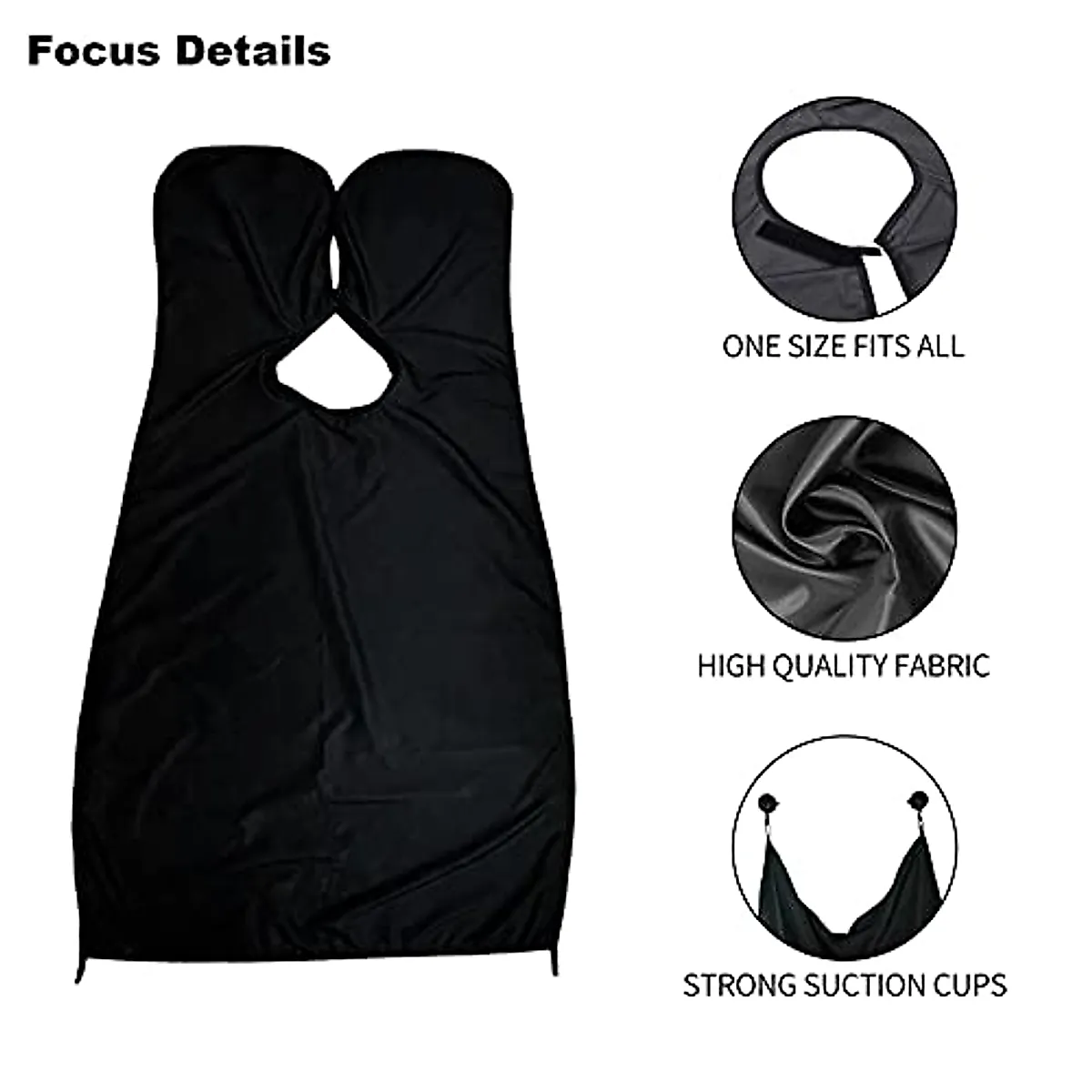 Beard Bib, Beard Apron for Men Shaving and Trimming,Beard Catcher for Shaving, Non-Stick and Waterproof Beard Shaving Cloth with 4pcs Suction Cups and Travel Pouch, Good Gift for Dad/Men(Black)