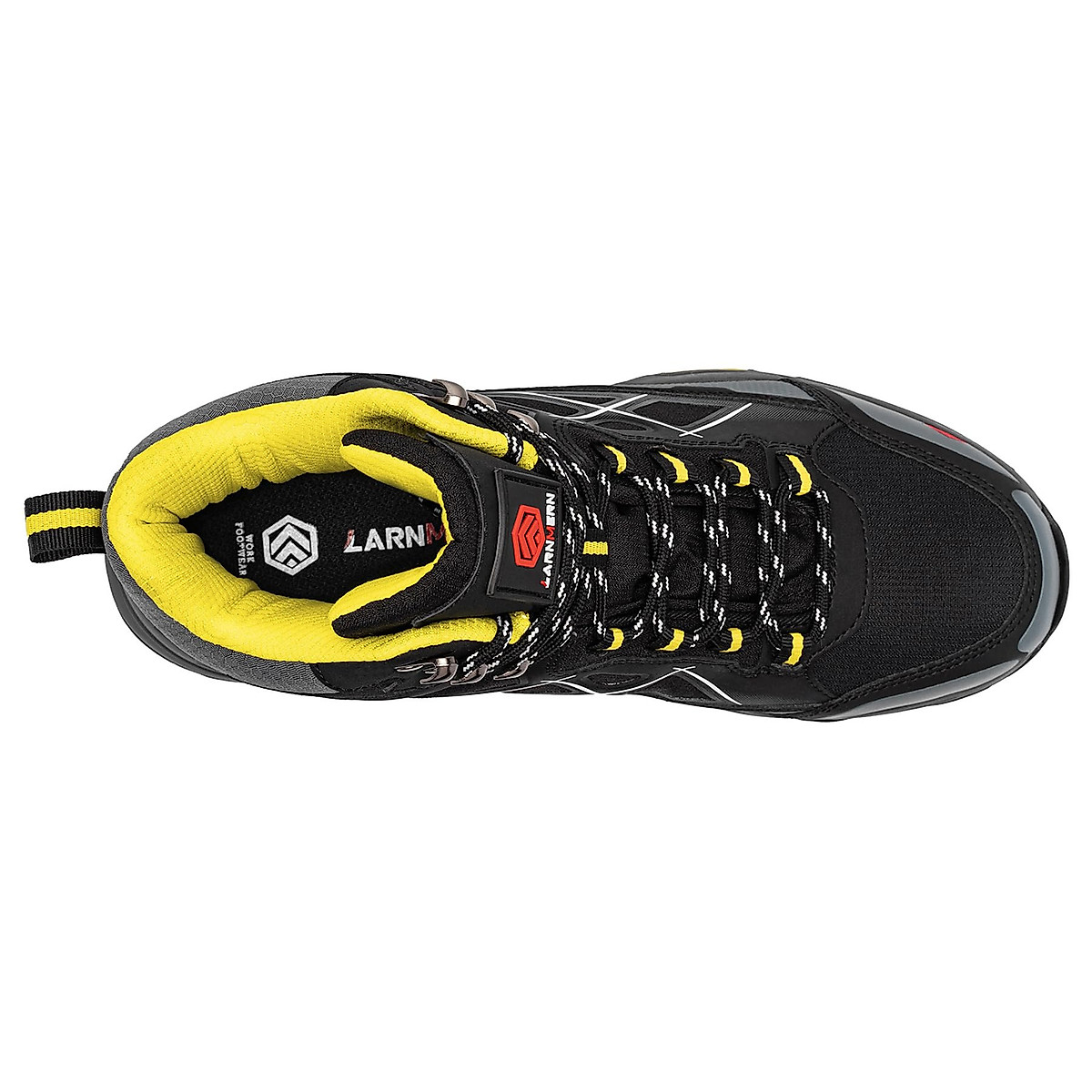 LARNMERN Steel Toe Boots,Mens Work Safety Outdoor Protection Footwear Industrial and Construction Boots Black Size: 10.5