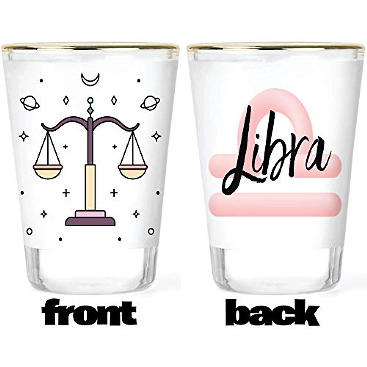 Zodiac Shot Glasses - Libra Shot Glass - Pisces Shot Glass - Sagittarius Shot Glass - Scorpio Shot Glass -Taurus Shot Glass - Virgo Shot Glass