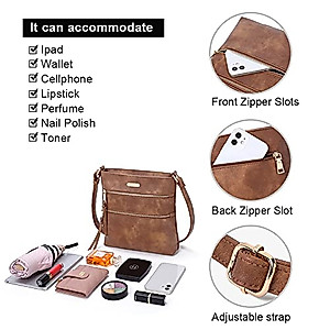CLUCI Crossbody Purses for Women, Medium Size Zipper Pocket Adjustable Strap, Soft Leather Women's Shoulder Handbags