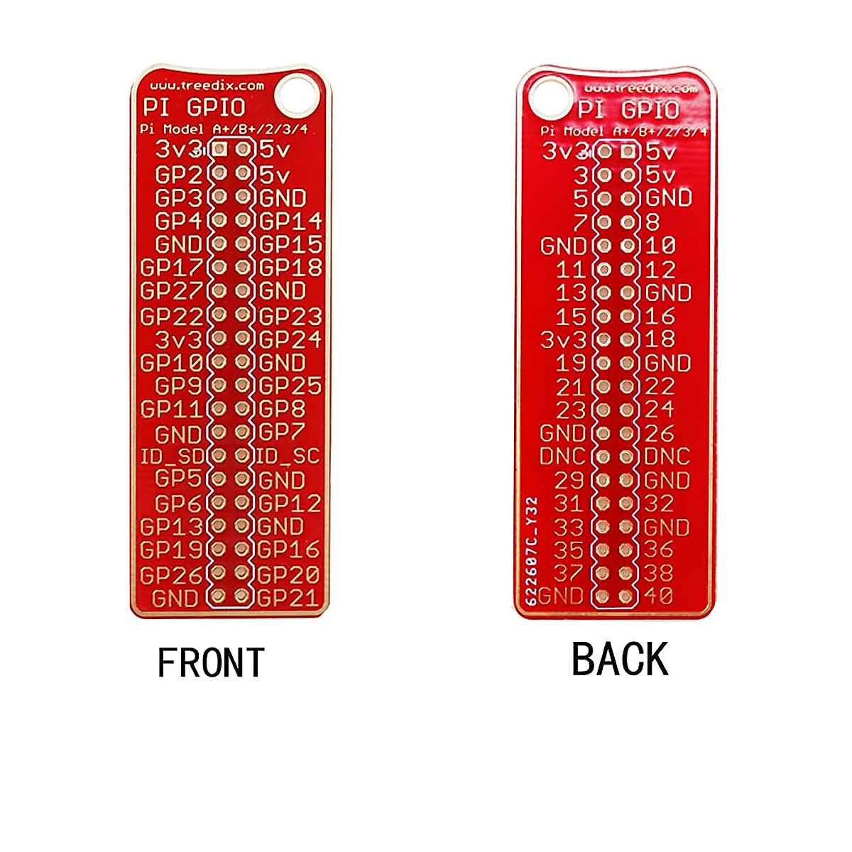 Treedix 3pcs GPIO Reference Board Pinout Plus Compatible with Raspberry Pi A+, B+, 2, 3, 4