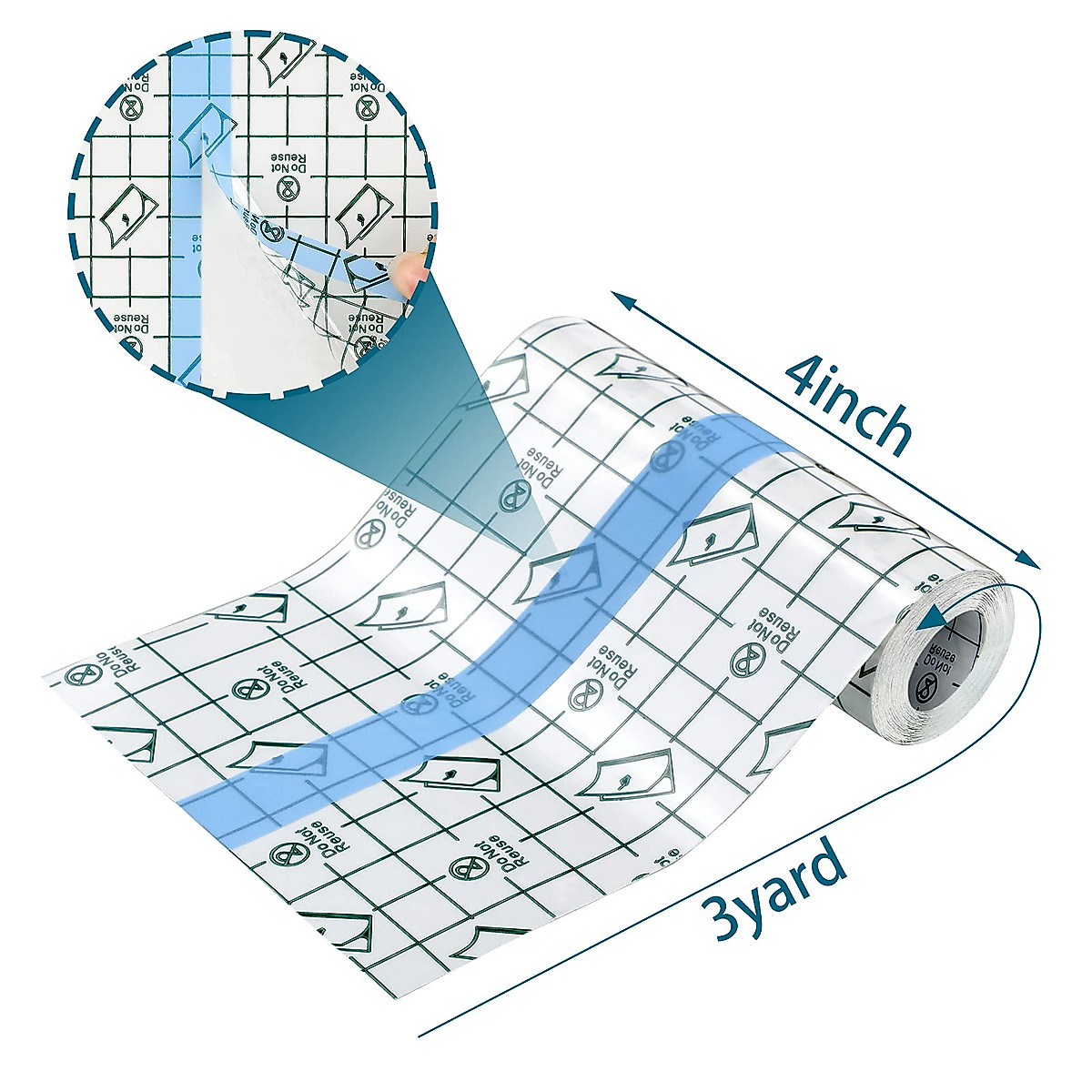 Spnico 6 Rollos de Vendajes Adhesivos Elásticos Transparentes Vendas Adhesivas Impermeables Rollo de Vendaje de Película Clara para Ducha Cinta Adhesiva Transparente, 4 Pulgadas x 3 Yardas