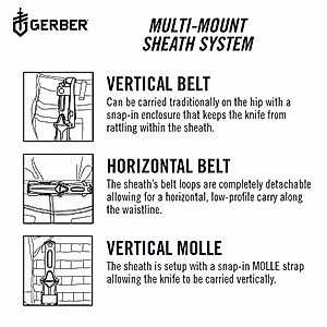GERBER StrongArm Fixed Blade Knife with Fine Edge - Black