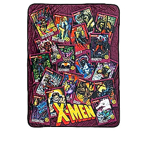 Marvel X-Men Trading Cards Villians by Jim Lee Flannel Throw Super Soft Lightweight Fleece Blanket 45 x 60 Inches