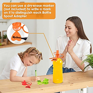 Mbotnee Baby Water Bottle Cap Silicone Bottles Top Spout Adapter Replacement for Toddlers Kids Adults, No Spill & BPA Free Protects Mouth (4 Pack)