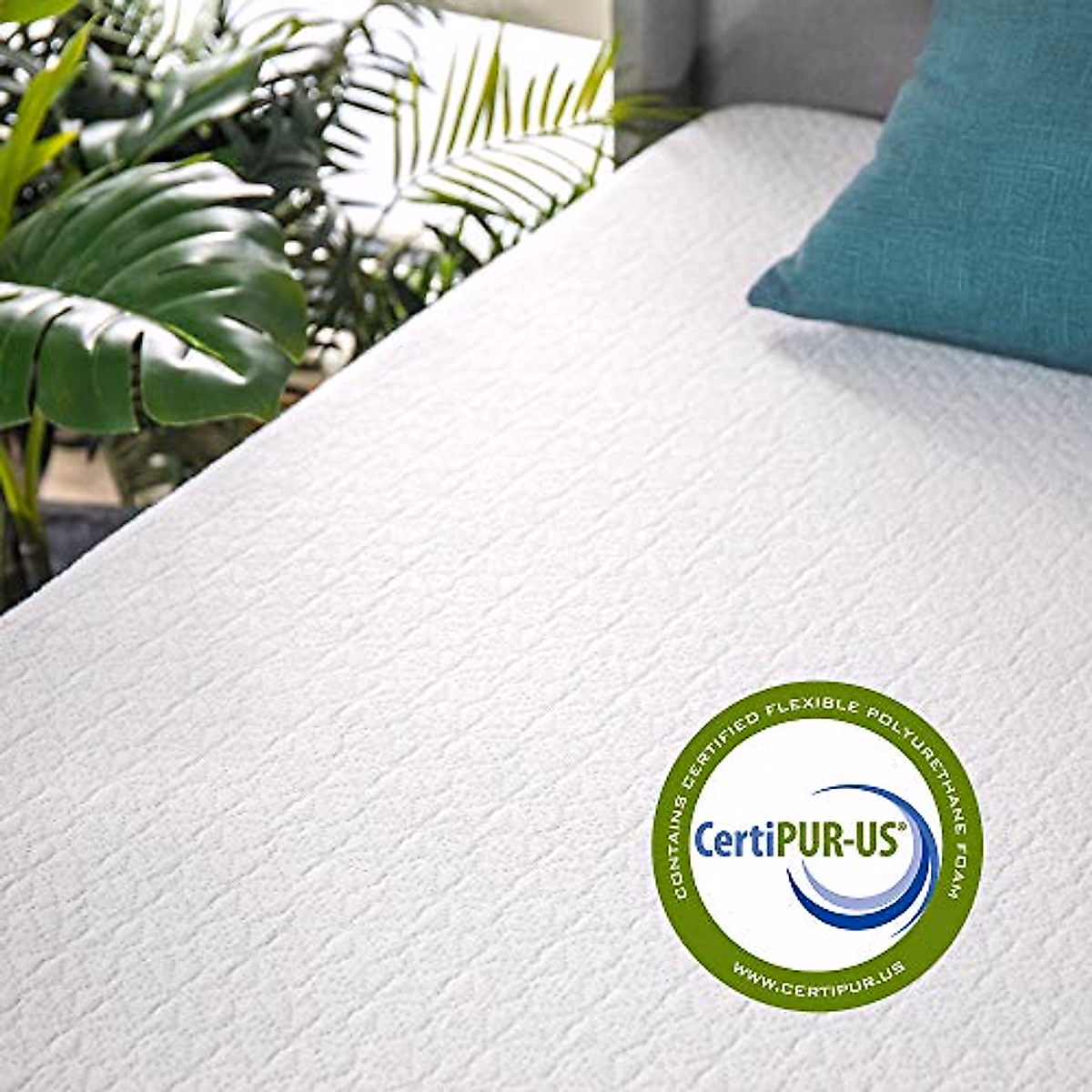 Zinus Arnav Modern Studio 10 Inch Platform 2000H Metal Bed Frame / Mattress Foundation / with Headboard / Good Design Award Winner, Queen & Green Tea 6-inch Memory Foam Mattress, Queen