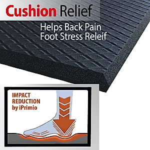 iPrimio Anti Fatigue Standing Mat, 1-inch Thick - Air Soft Ergonomic, Kitchen Sink Mat, Cushioned & Non-Slip Mats, for Standing Desk & Floor Comfort (36"x24")