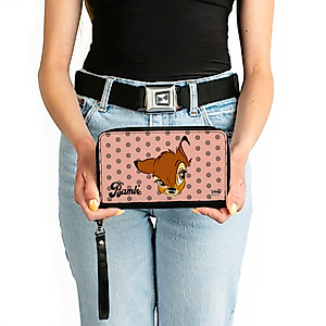 Buckle-Down Women's PU Zip Around Wallet Rectangle-Bambi, 7.5"x4.5"