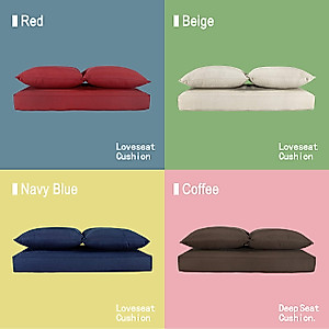 BOSSIMA Patio Furniture Cushions Comfort Deep Seat Glider Loveseat Cushion Indoor Outdoor Seating Cushions Teal Blue