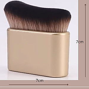 ELYSIAN - Professional Cosmetics Applicator / Kabuki Brush - Face or Body - curved & large Makeup / Body Brush - Powder, Bronzer, Foundation, Oil, Creams - Gold