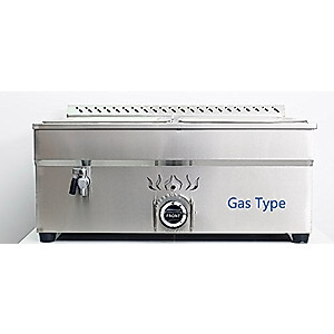 INTBUYING LP Gas Food Soup Warmer Propane Gas Stove Bain-Marie Commercial Canteen Buffet Steam Heater Stainless Steel with Gas Regulator Valve 12''x8.7''x4''Pan-4 Pans（Square）