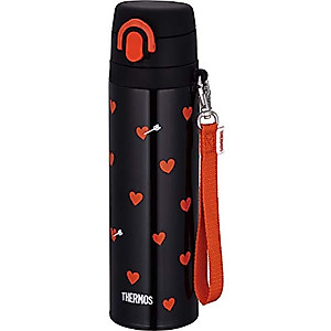 Thermos JNT-551 BKR Water Bottle, Vacuum Insulated Travel Mug, 16.9 fl oz (550 ml), Black Red