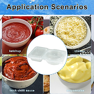 KFAREJGOAE Two Compartment Containers with Lids Little Snack Containers Divider Containers for Condiments Dressing 30 Count
