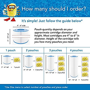 Filter Minion, 2 Pouch FM2P-G Replacement Filter for Hot Tub/Spa & Above Ground Pools, Standard Cartridges 6"-8" Tall, Yellow