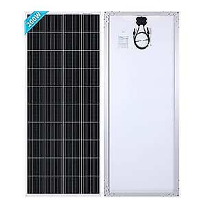 Renogy Solar Panel 200 Watt 12 Volt, High-Efficiency Monocrystalline PV Module Power Charger 200W & Solar Panel Mounting Z Brackets Lightweight Aluminum Corrosion-Free Construction for RVs, 4 Units
