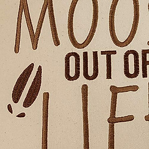 C&F Home Moose Out of Life Pillow Embroidered Beige 18" X 18" Square Soft Woven Pillow for Couch Sofa Bed Chair Cotton 18" x 18" Beige