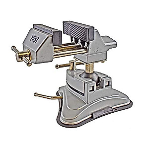 Yost Tools Yost V-275 Portable Vacuum Base Vise, Pivots Multi-Angle, 2.75” Jaw Width, (1 Pack), Silver