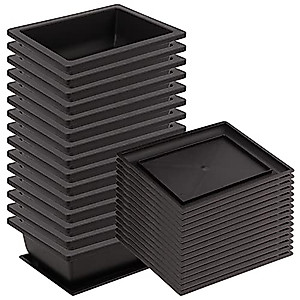 MOUYAT 15 PCS 6.5 Inch Bonsai Training Pots, Rectangular Plastic Bonsai Tree Growing Large Planter Pot for Plants, Garden, Yard, Office, Balcony, Home Decoration