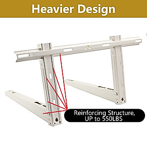 WeCooper Heavy Duty Mini Split Wall Mounting Bracket,Outdoor Air Conditioner Mount Condenser Bracket for 7000-18000BTU Universal Ductless Heat Pump, Compressors & HVAC Systems