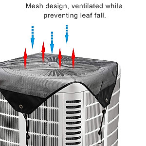 Luxiv Central Air Conditioner Leaf Guard, Mesh All Seasons Air Conditioner Top Leaf Cover Summer AC Outside Units Covers Leaf Guard AC Unit Cover (36 x 36in)