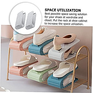 Zerodeko 6 pcs Slot Display Racks for Home Holder Use Adjustable Slots Storage Slipper Shoes Organizers Organizer Rack Holders Organization Height Double Saver Space with High Sneaker Shop