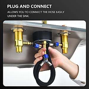 Rough-In Valve with Drain Assembly, Compatible with Moen Widespread Bathroom Sink Faucet, 1/2-Inch IPS Connections, Brass Construction