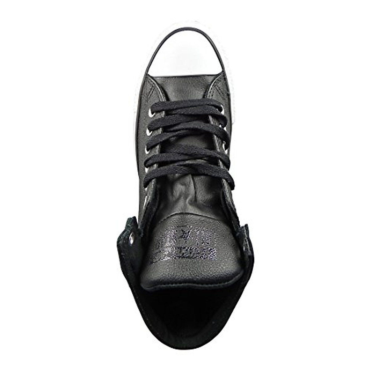 Converse Women and Men Street Leather High Top Sneaker, Black/Black/White, US 11W 9M