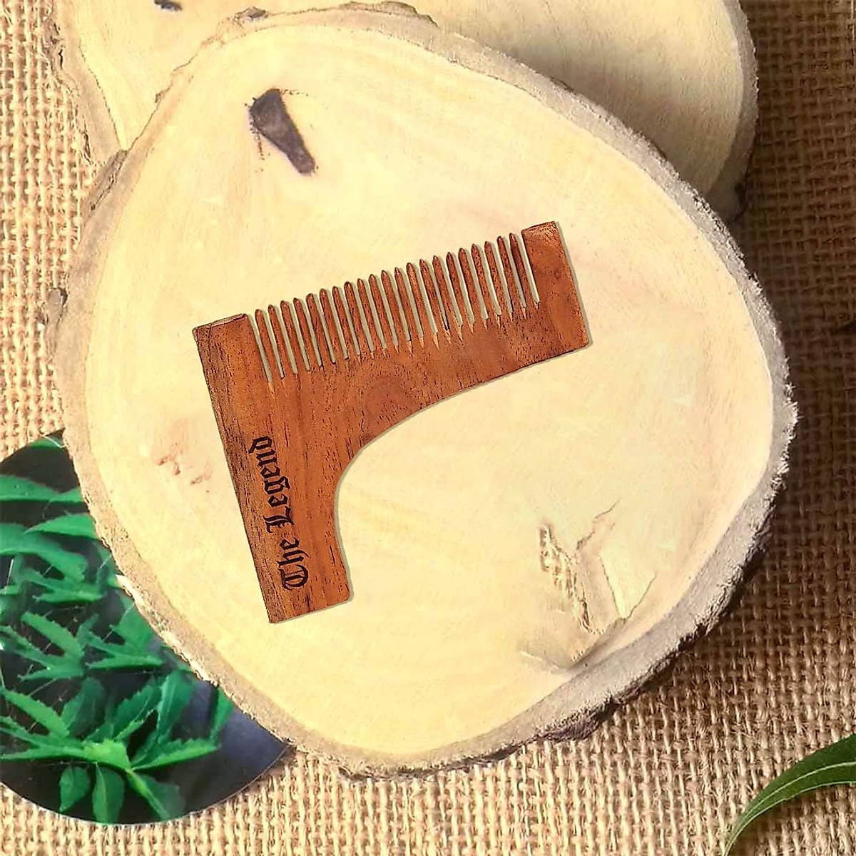 The Legend Organic Pure Neem Wood Comb (Beard Shaper)