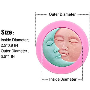 Silicone Molds Circular, Sun and Moon Craft Art Silicone Soap Mold, face Shape Craft Molds DIY Handmade Cake Molds - Soap Making Supplies by JYEOUX