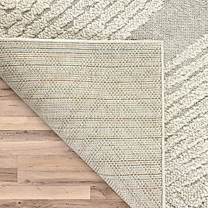 Antep Rugs Palafito 8x10 Geometric Shag Diamond High-Low Pile Textured Indoor Area Rug (Beige, 7'10" x 10')