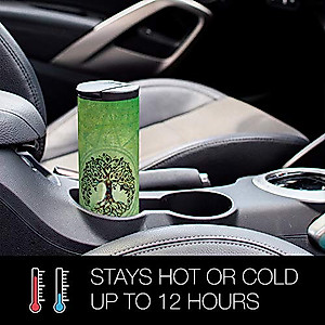 Tree-Free Greetings Vacuum Insulated Travel Coffee Tumbler, 1 Count (Pack of 1), Tree of Life