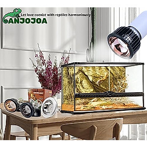 ANJOJOA UVB Reptile Light Bulb LED 6-Watt High UVB UVA Output 10.0 Bulb Reflection Dome Structure PSE Certification for Bearded Dragons Lizards Leopard Geckos Tortoises