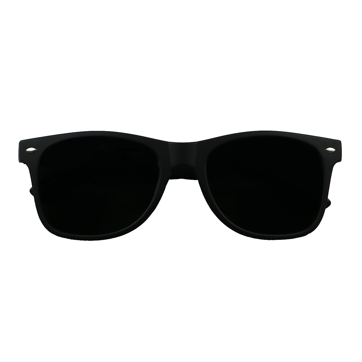 ShadyVEU Super Dark Round Sunglasses UV400 Casual Blacked Out 80's Retro Shades (Soft Black Frame, Dark Black)