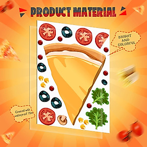 24 Sheets Make Your Own Pizza Stickers, Mix and Match Pizza Decals DIY Pizza Clings Mushrooms Pizza Stickers Pizza Party Favor and Decoration for Kids Birthday Party, School Supplies, Gift Rewards