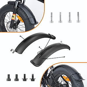 Cycknight Ebike Fenders 20-Inch Bicycle Mudguard Front Back Rear Tire Mud Guards for Cycknight Fat Tire Electric Bike