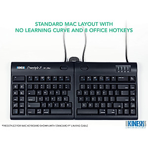 KINESIS Freestyle2 USB Keyboard for Mac (9" Standard Separation), Black