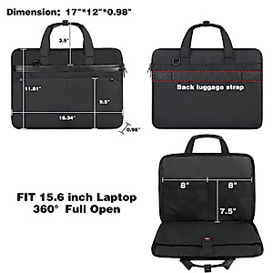 Z-MGKISS Laptop Bag, Computer Bag, Briefcase for Men, 15.6 Inch Laptop Bag Carrying Case, WaterproofTSA Messenger Shoulder Bag with Strap, Office College Laptop Bag for HP, Dell, Notebook, MacBook