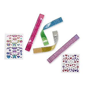 Melissa & Doug Design-Your-Own Bracelets With 100+ Sparkle Gem and Glitter Stickers - Kids Snap Bracelets, Jewelry Crafts For Kids Ages 4+